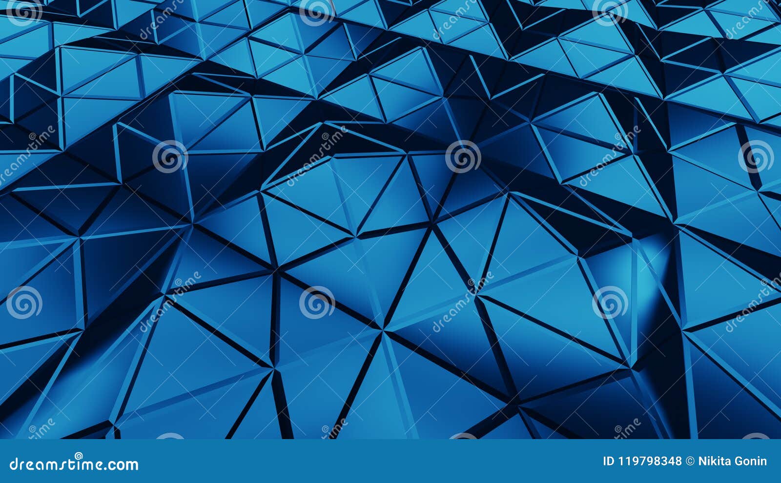 Blue Triangulated Surface Abstract 3D Rendering Stock Illustration ...
