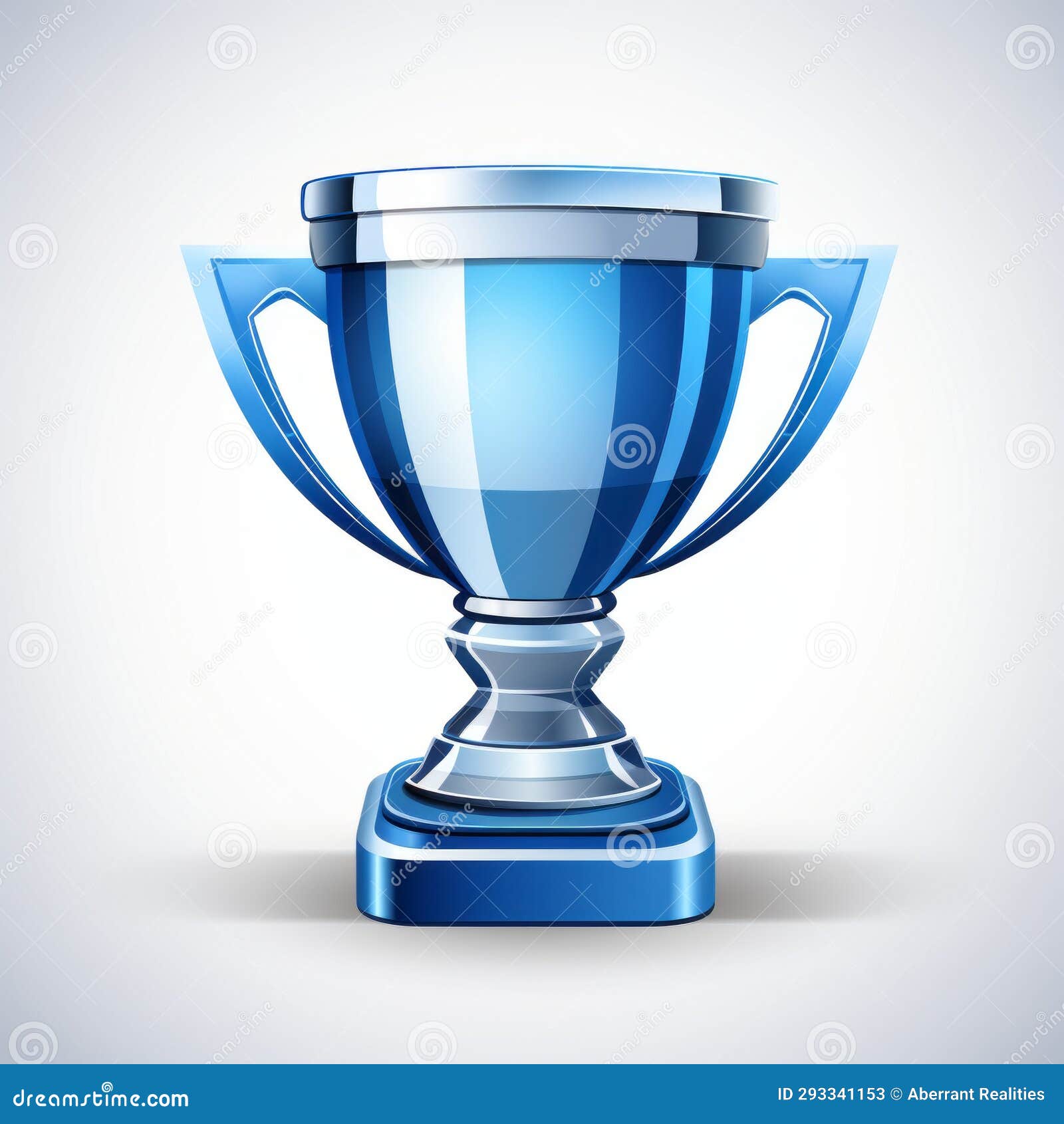 A Blue Trophy Cup on a White Background Stock Illustration ...