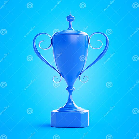 A blue trophy stock illustration. Illustration of object - 127842952