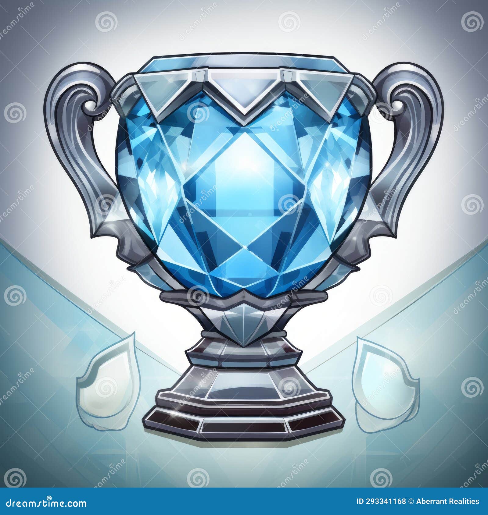 A Blue Trophy on a White Background Stock Illustration - Illustration ...