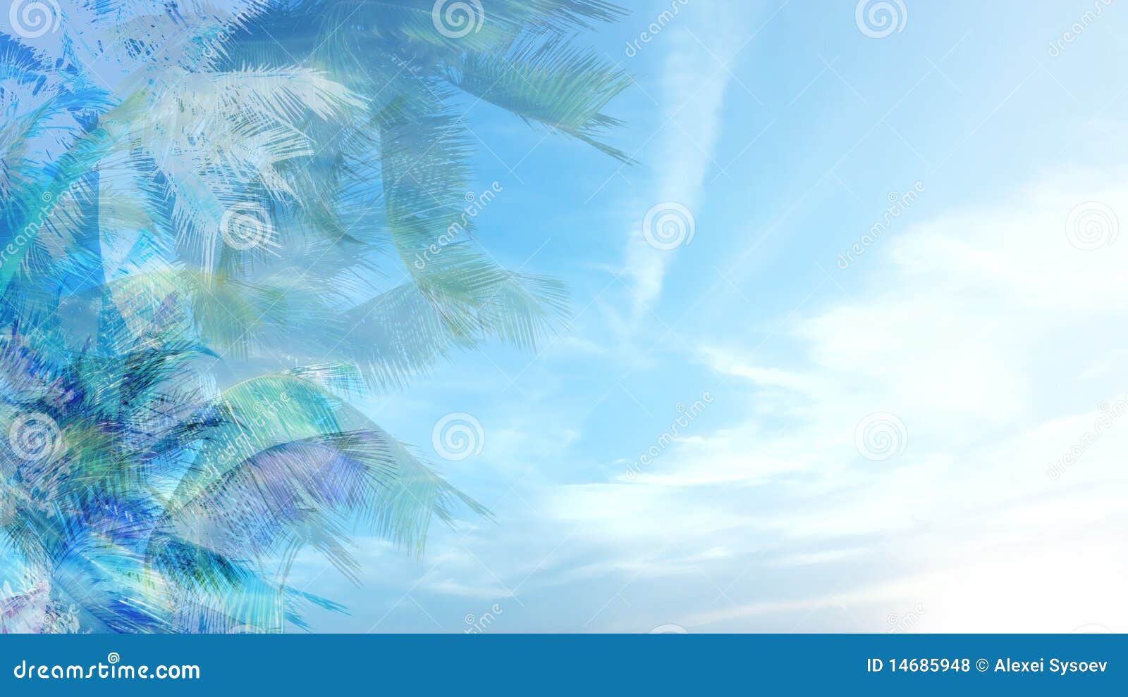 Blue tropical background stock illustration. Illustration of island ...