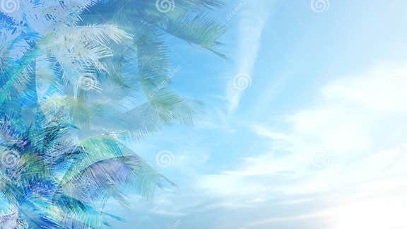 Blue tropical background stock illustration. Illustration of island ...