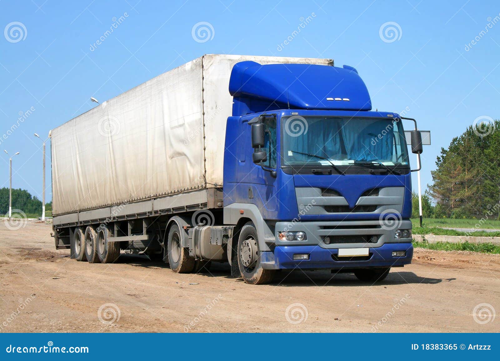 Blue truck stock image. Image of dirt, parking, machine - 18383365
