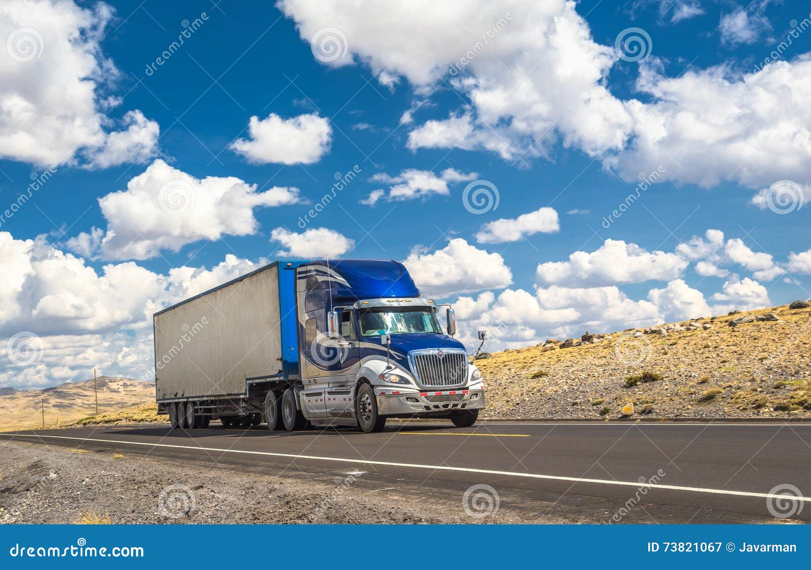 Blue Truck Moving on a Highway Stock Image - Image of fast, lorry: 73821067
