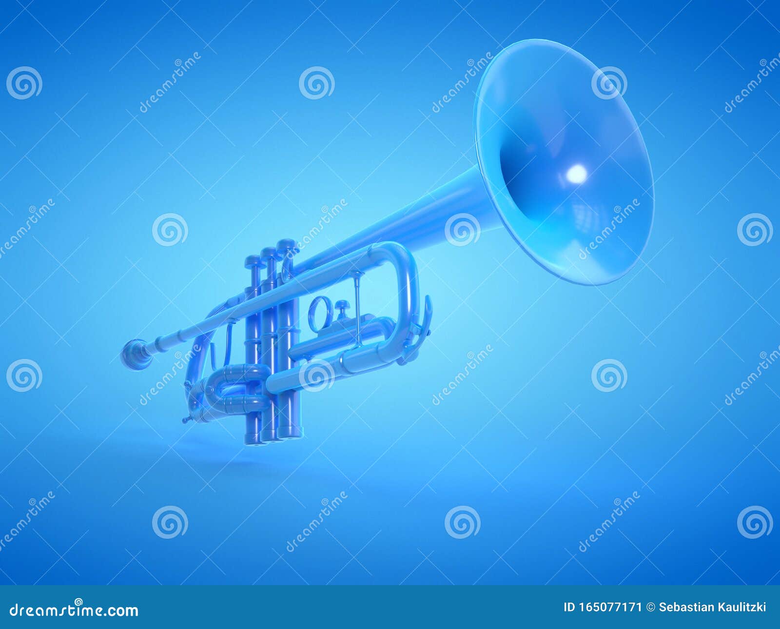A blue trumpet stock illustration. Illustration of abstract - 165077171