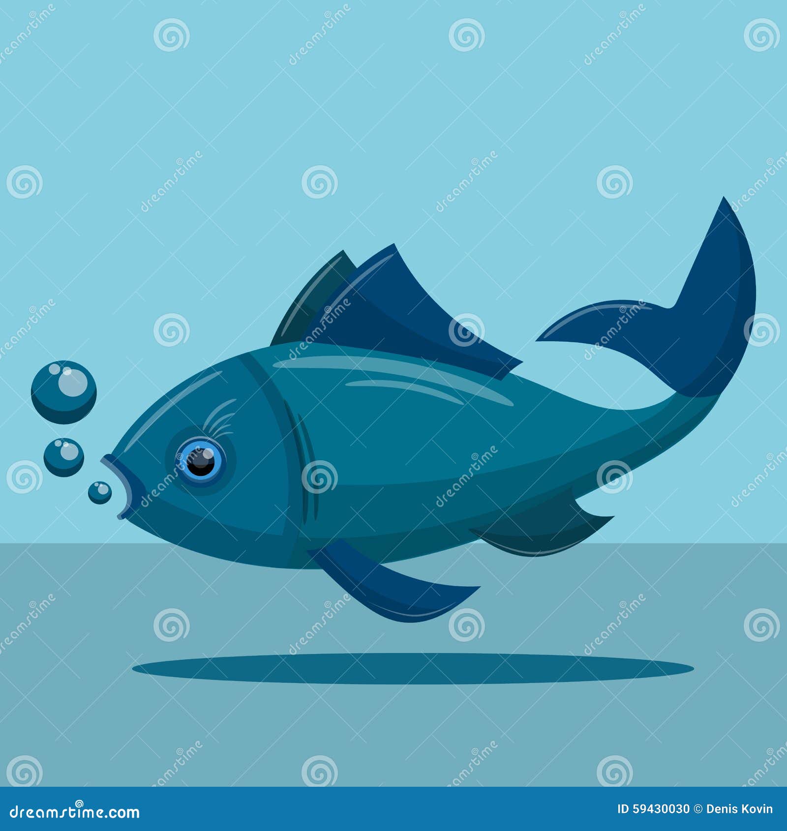 Blue Fin Tuna Jumping Royalty-Free Cartoon | CartoonDealer.com #12514466