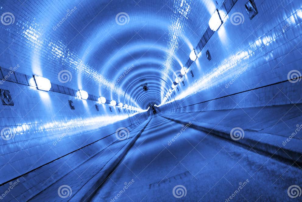 Blue Tunnel stock photo. Image of scary, trip, claustrophobic - 803346