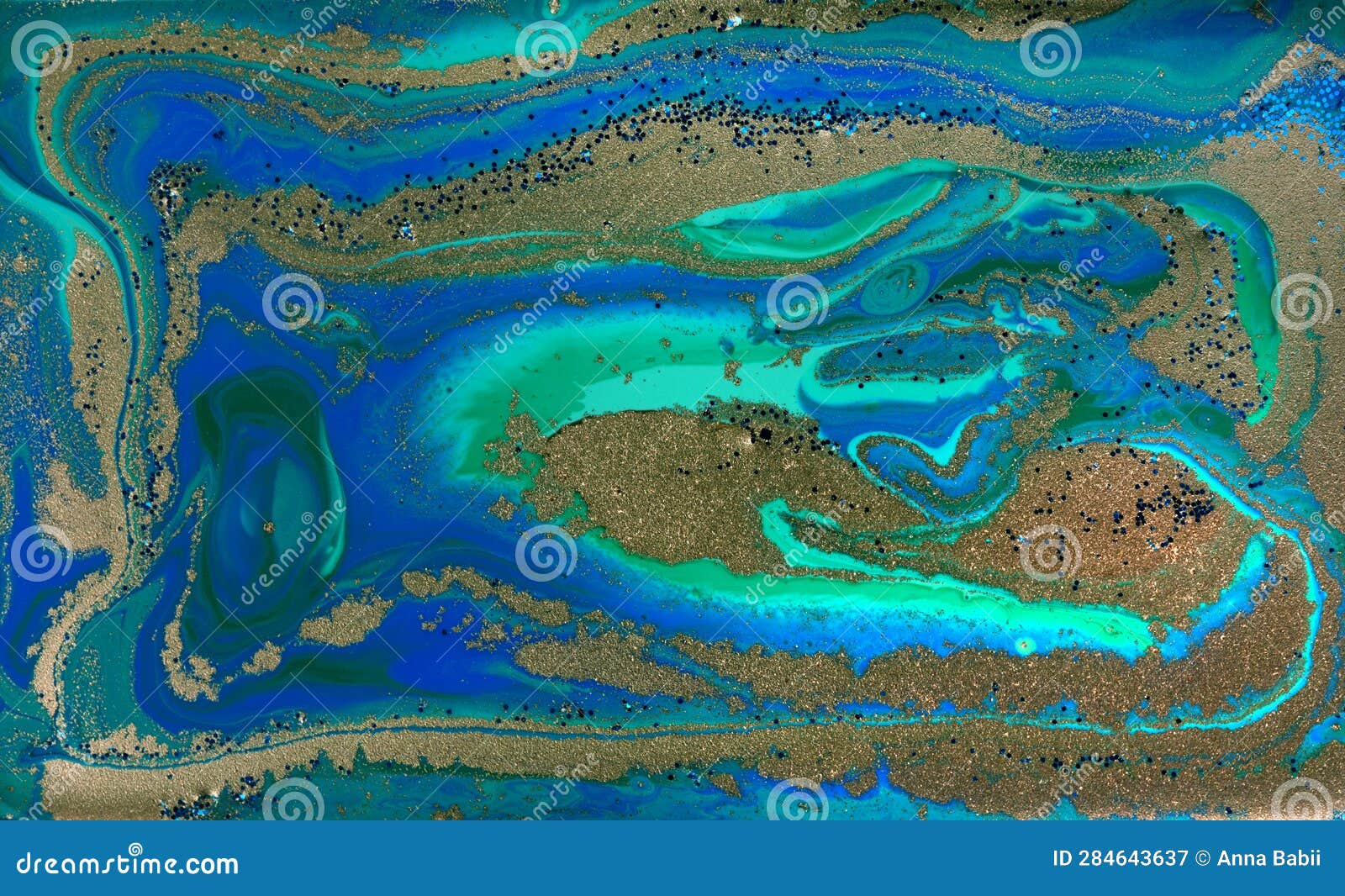 Blue Turquoise Pattern Artwork Imitation Stock Image - Image of gold ...
