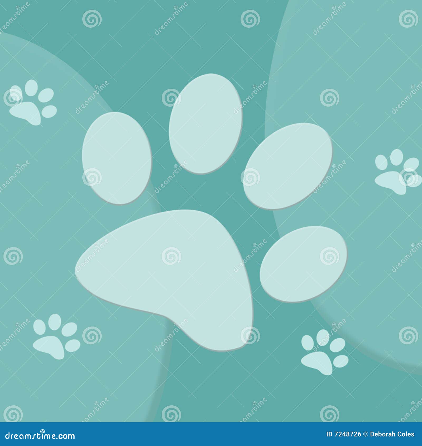 Blue and Turquoise Paw Print Background Stock Illustration ...
