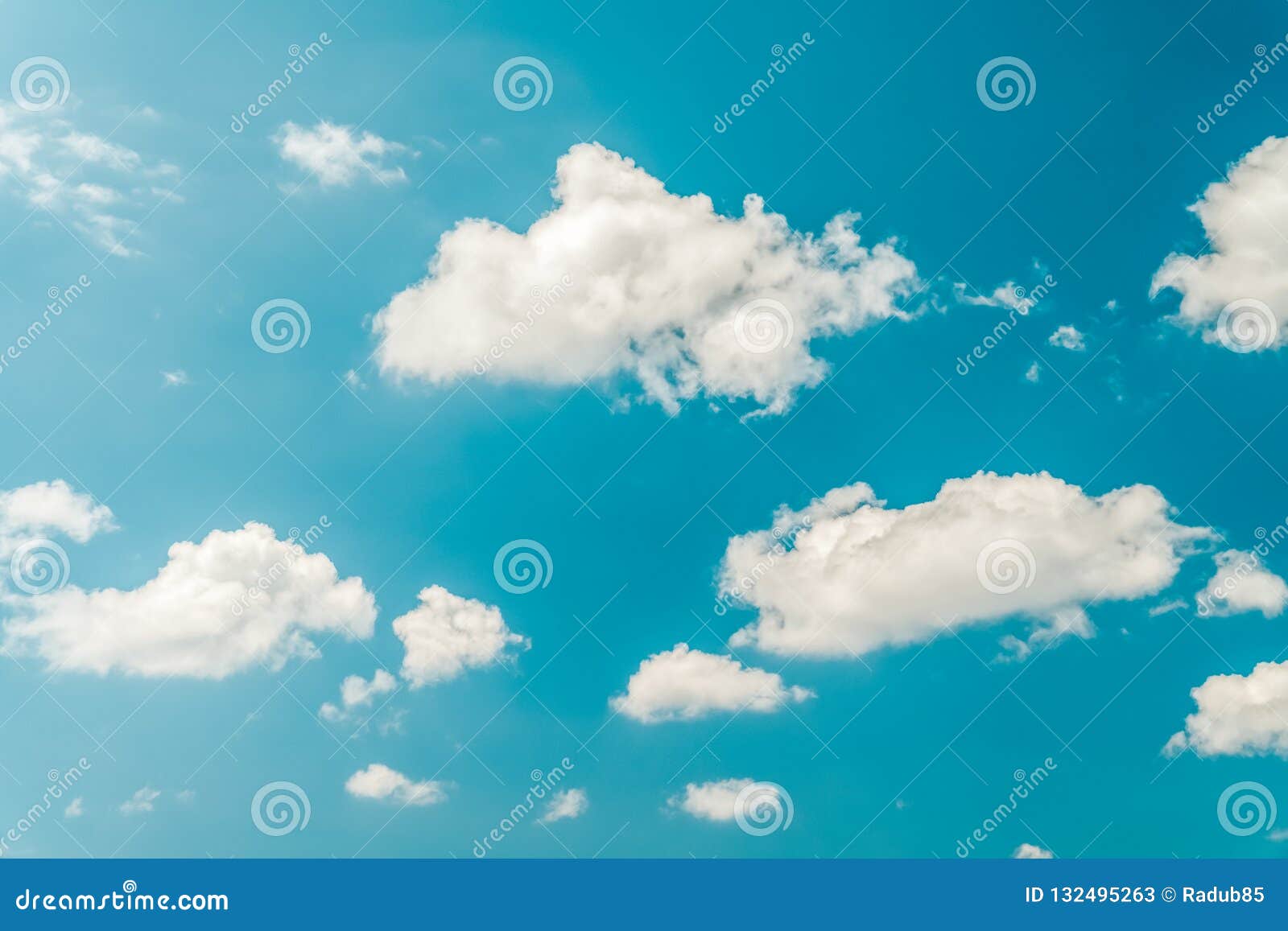 Blue Turquoise Sky and White Clouds Stock Image - Image of ozone ...