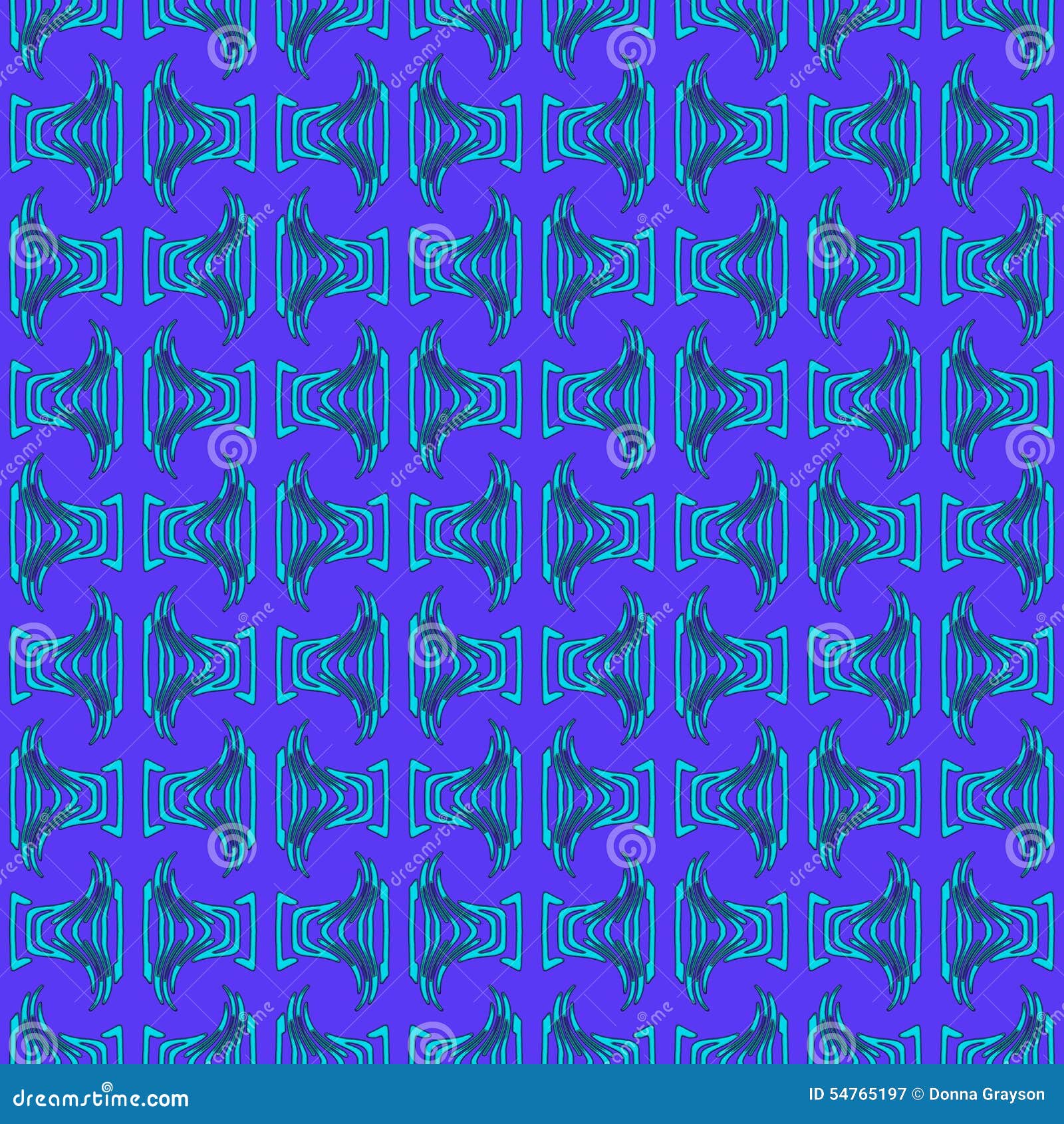 Blue Turquoise Tribal Pattern Stock Illustration - Illustration of ...