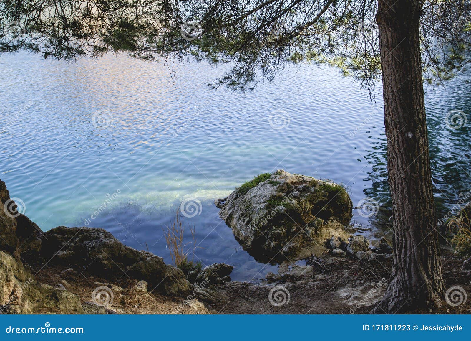 Blue Turquoise Water in Lagunas De Ruidera, Spain Stock Image - Image ...