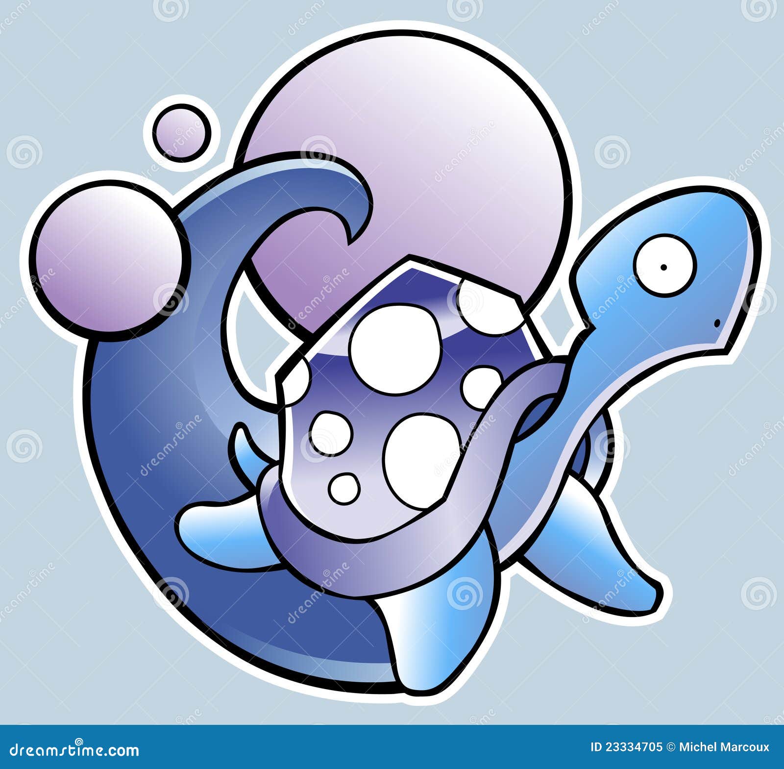 Blue Turtle stock vector. Illustration of design, tattoo - 23334705