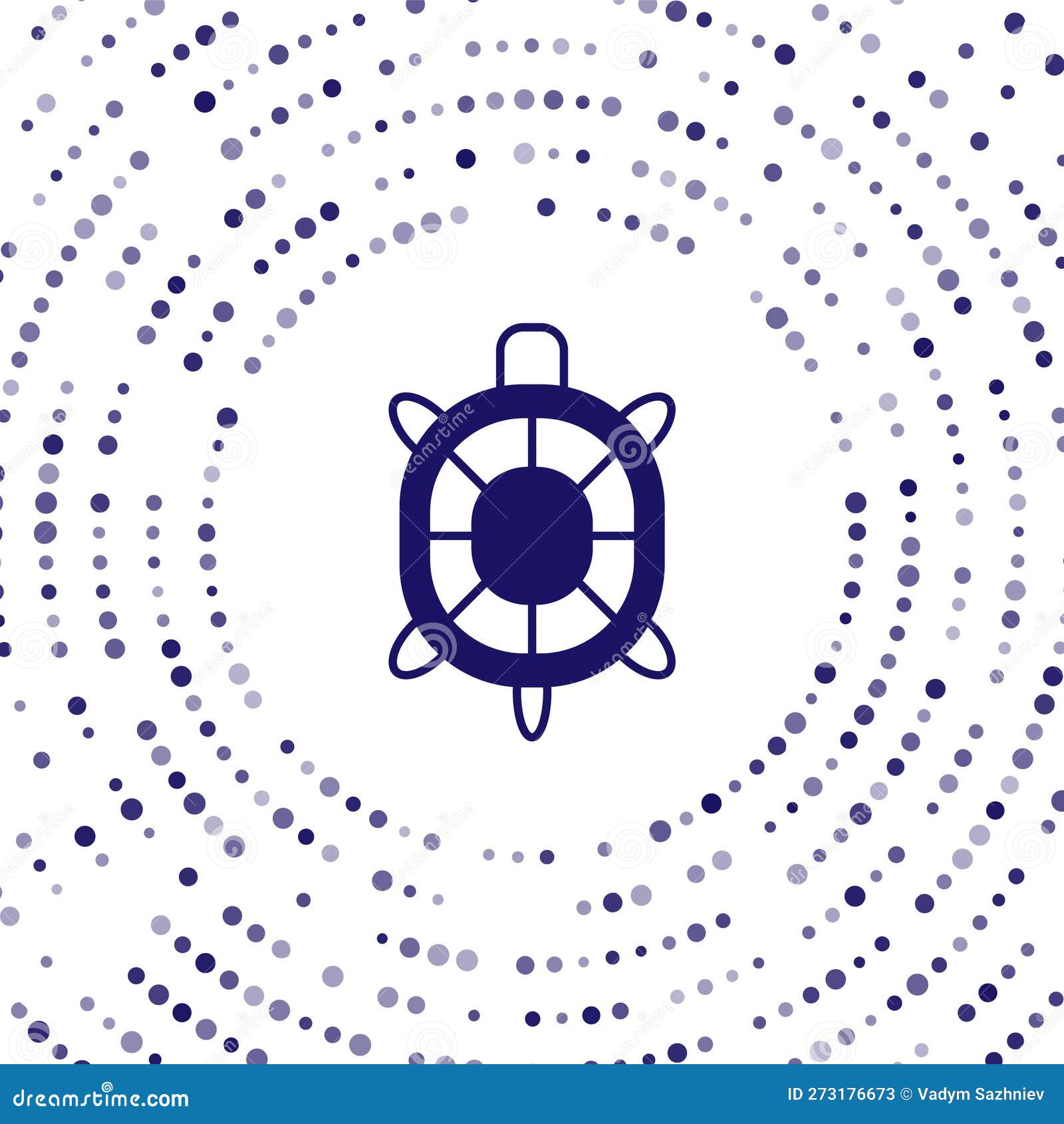 Blue Turtle Icon Isolated on White Background. Abstract Circle Random ...