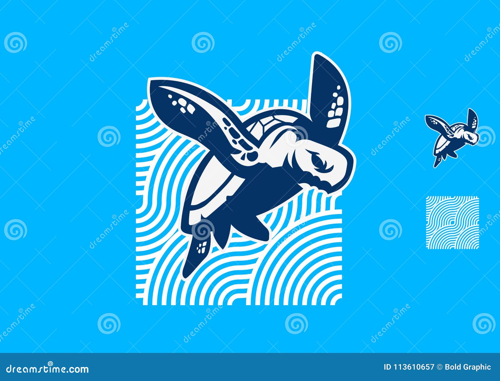 The blue turtle stock vector. Illustration of white - 113610657