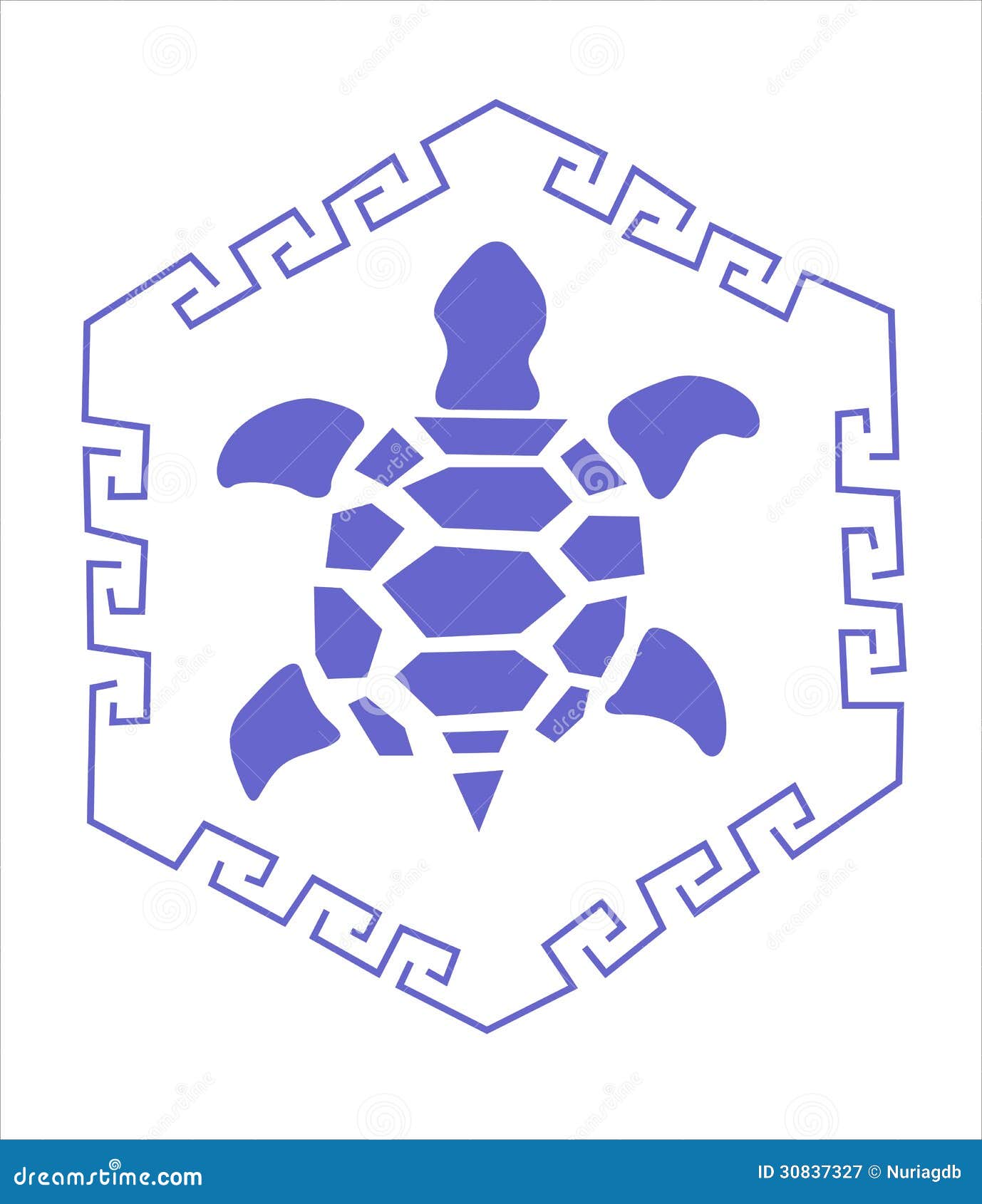 Blue Turtle. View From Above. Vector Illustration On White Background ...