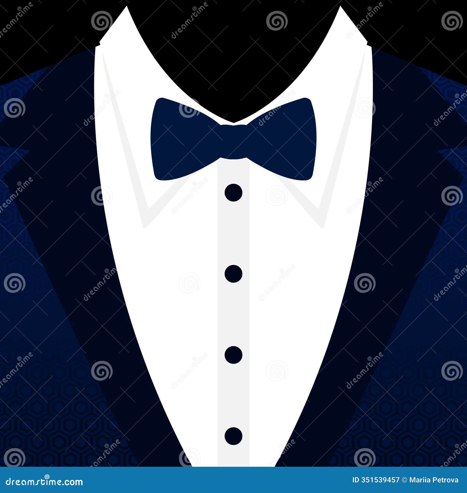 Blue Tuxedo Suit with Geometric Pattern and Tied Bow. Blue Festive Tuxedo with Bow Tie Stock ...