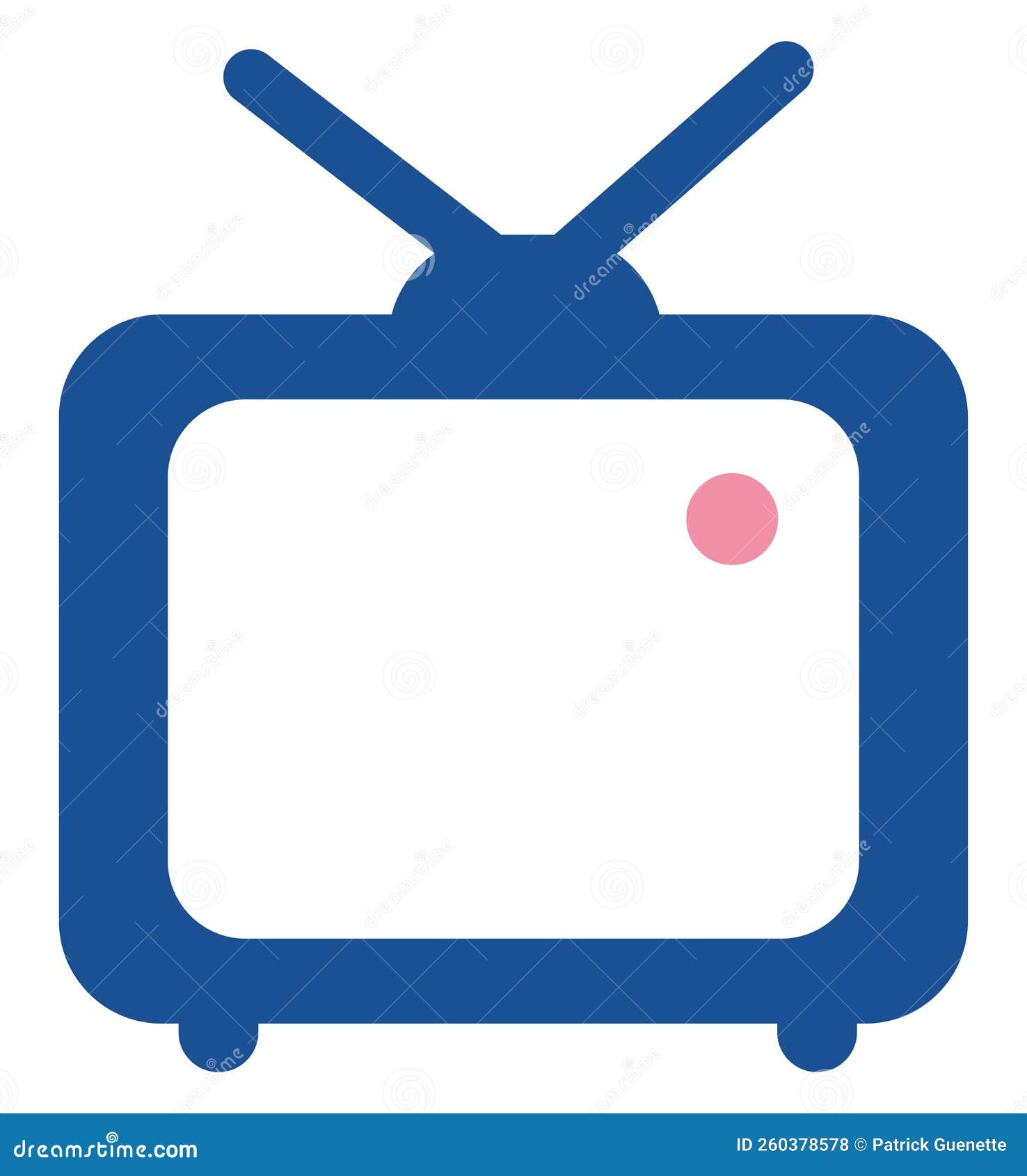 Blue TV, icon stock vector. Illustration of white, background - 260378578