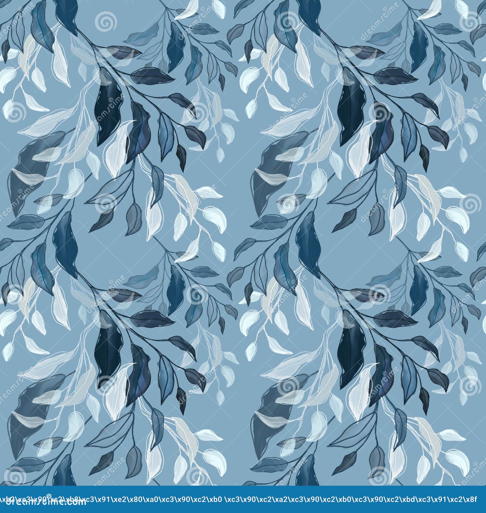 Blue and twigs stock illustration. Illustration of decor - 214210344