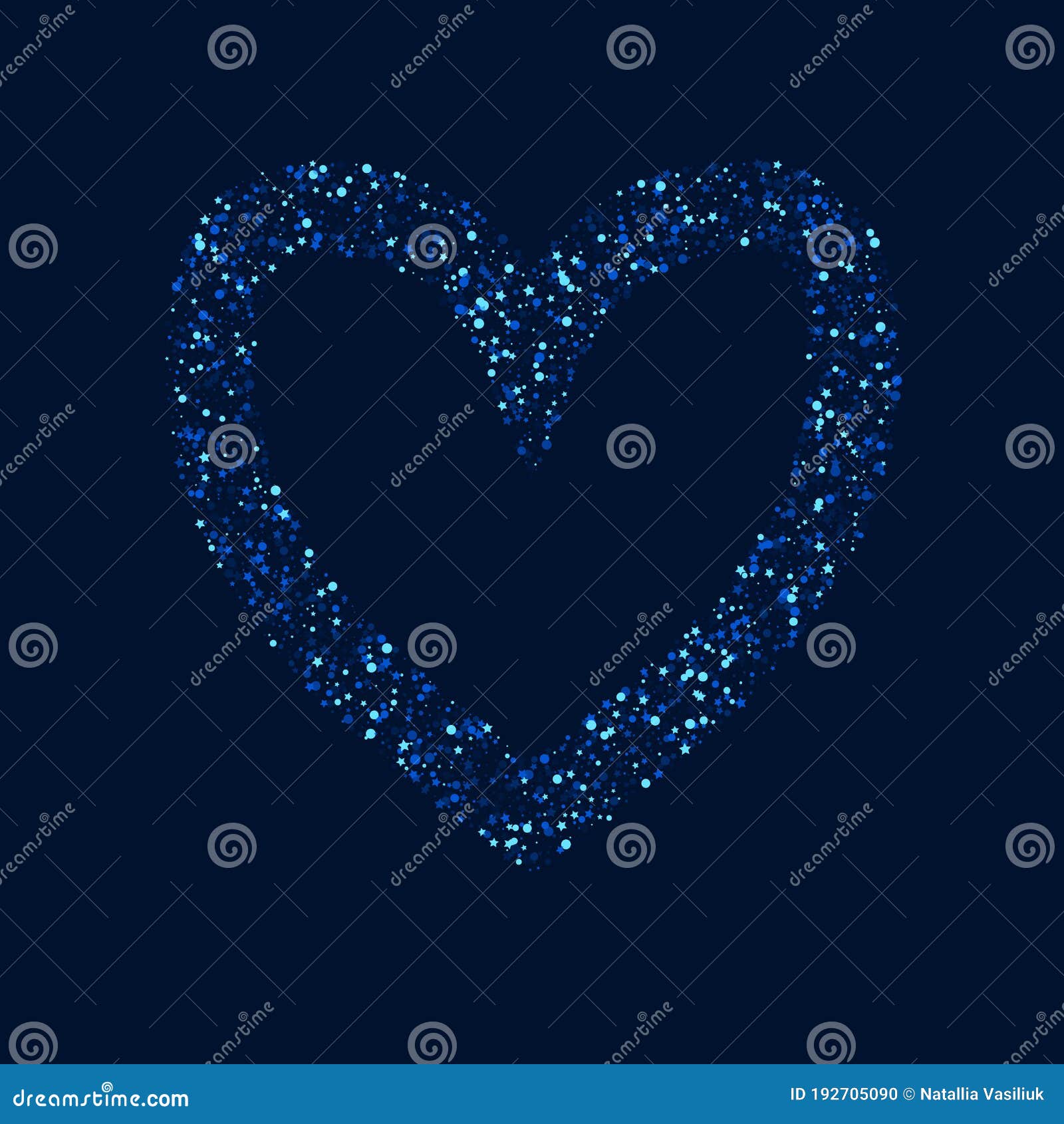 Blue Twinkle Digital Glow Pattern. White Light Stock Illustration ...