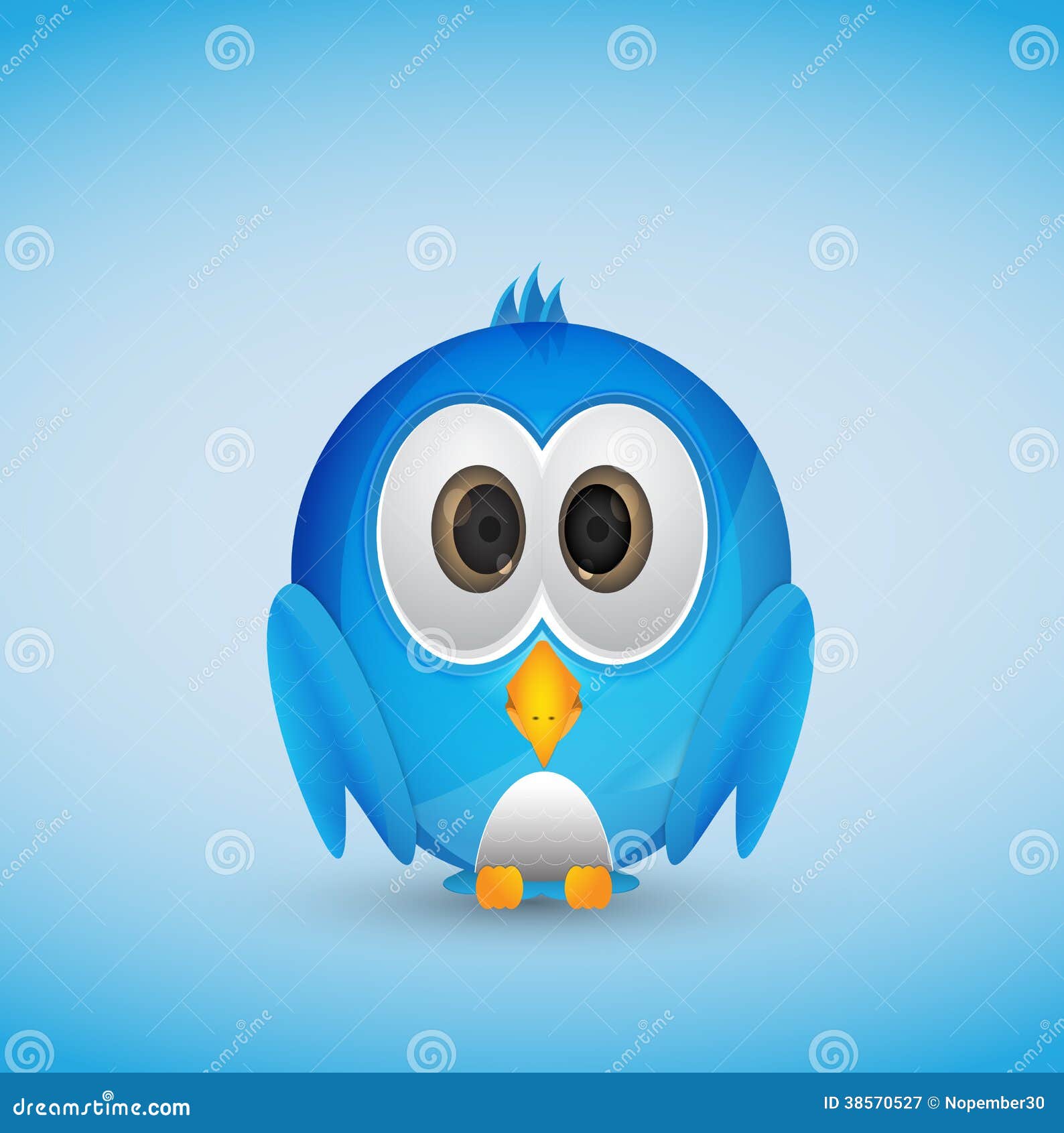 Blue Twitter Bird Logo Cartoon Vector | CartoonDealer.com #45682525