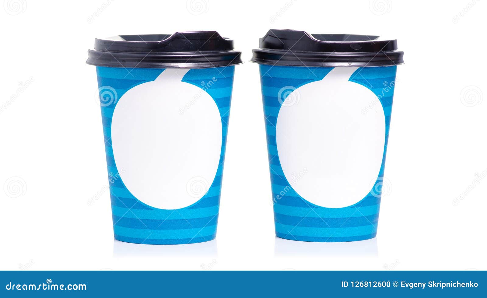 Blue Two Cups with Coffee Lids Stock Photo - Image of drink, cappuccino ...