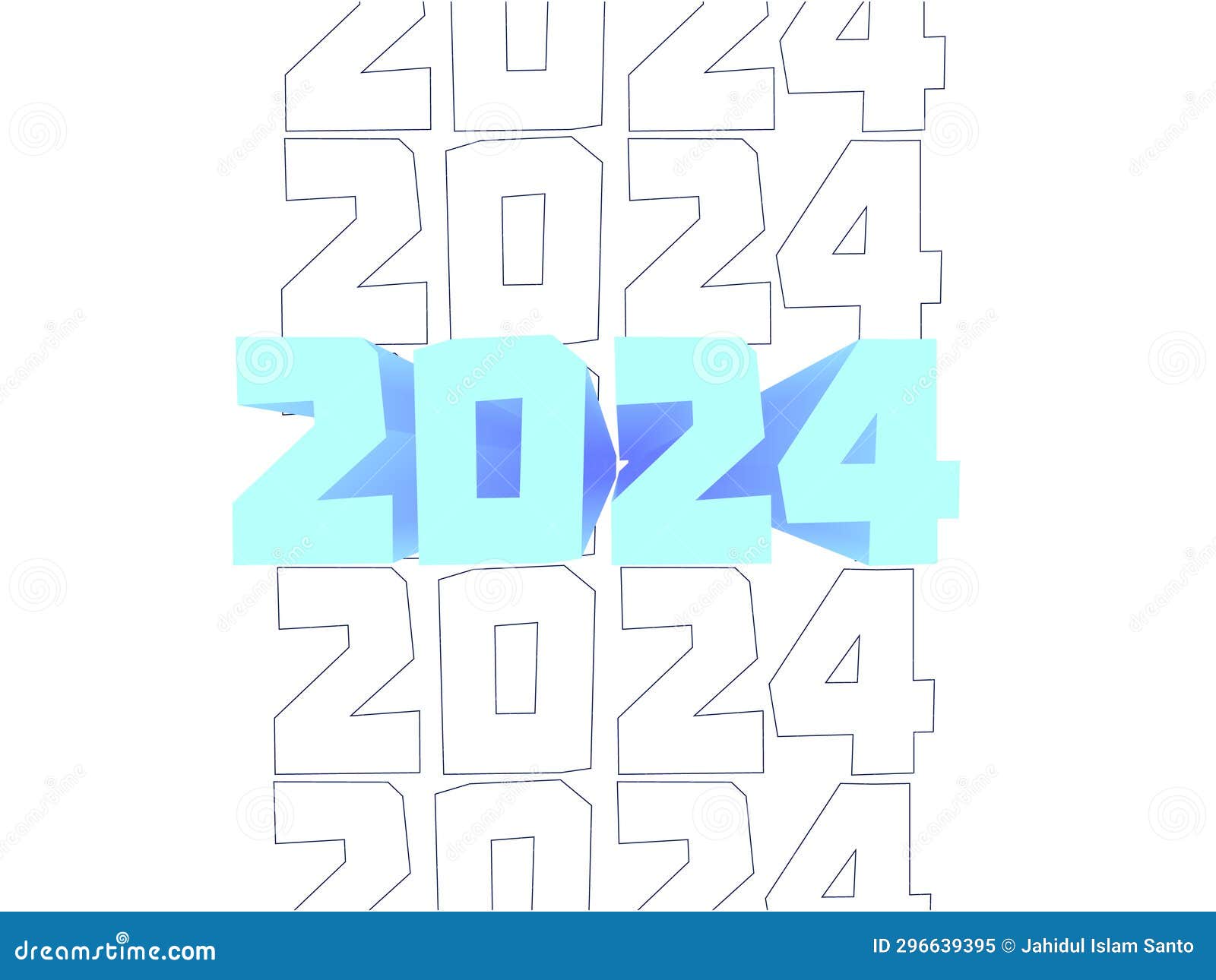 2024 Blue Typographic stock vector. Illustration of presentation ...