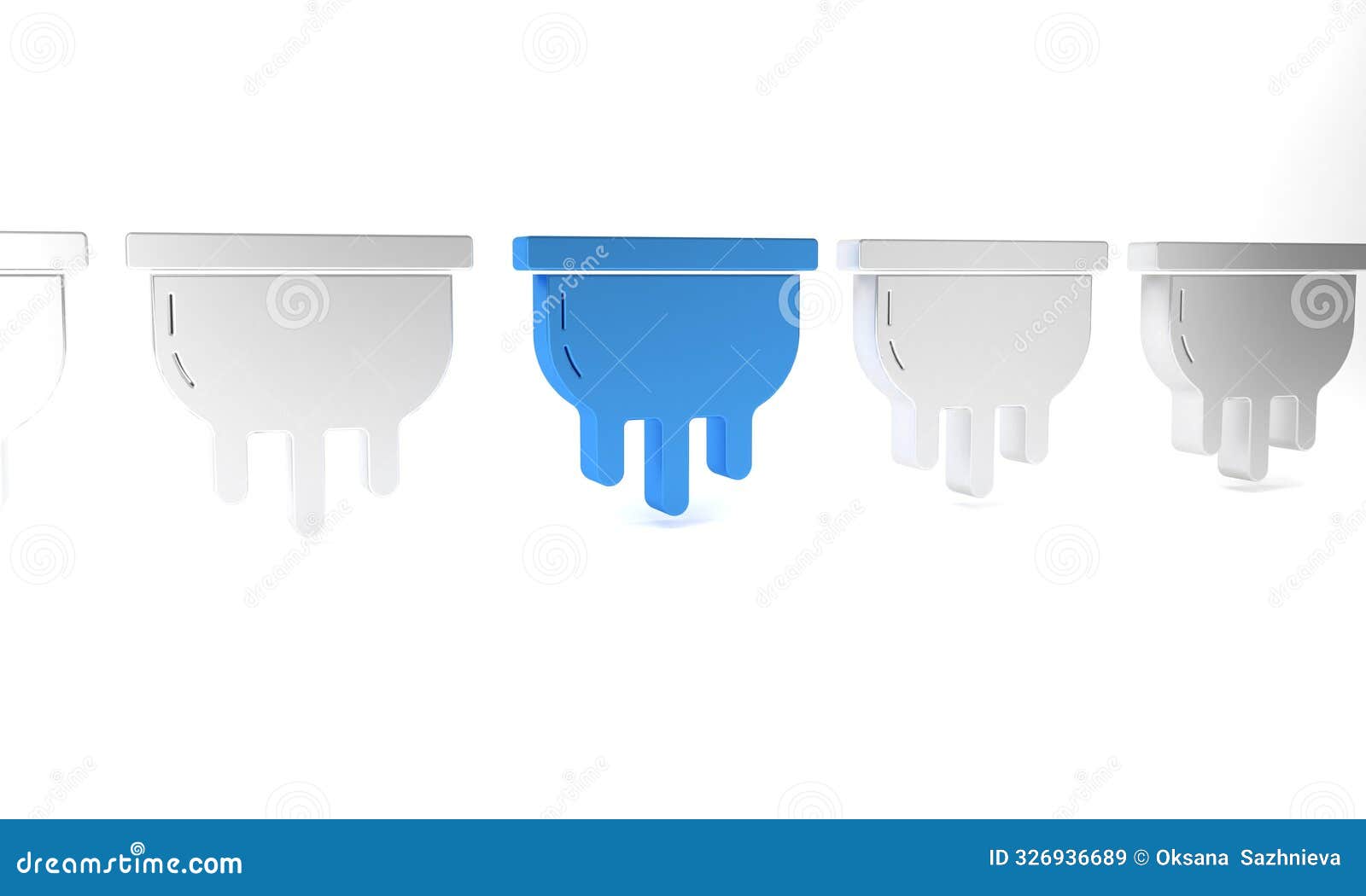 Blue Udder Icon Isolated On White Background. Minimalism Concept. 3D ...