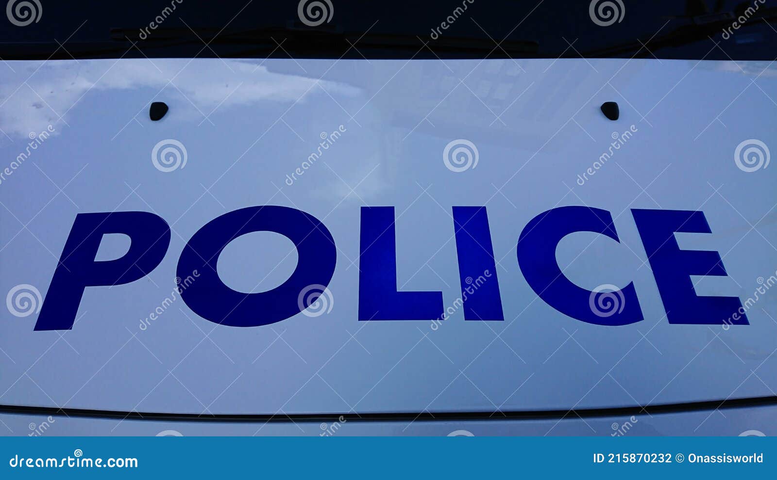 Blue UK Police Sign stock photo. Image of bobby, blue - 215870232
