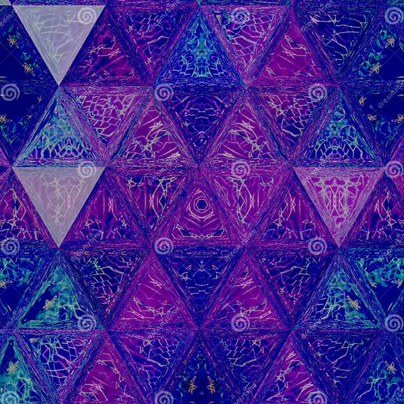 Blue and Ultra Violet Gaudy Triangle Continuous Pattern Stock ...