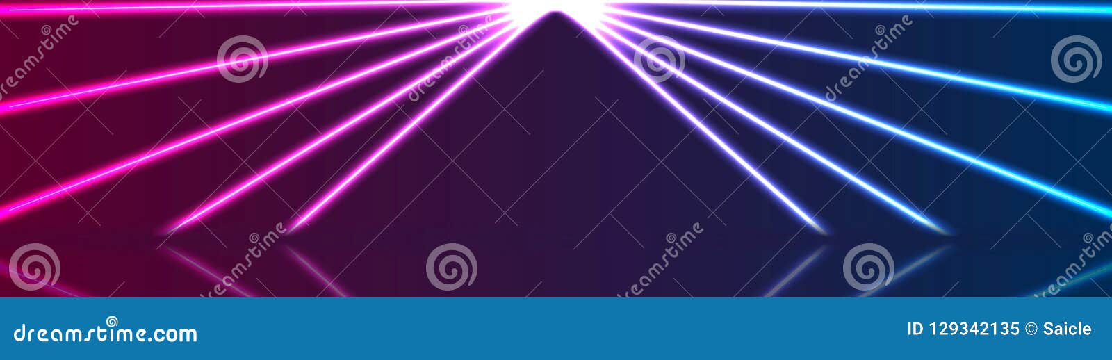 Blue Ultraviolet Neon Laser Lines Abstract Banner Stock Vector ...