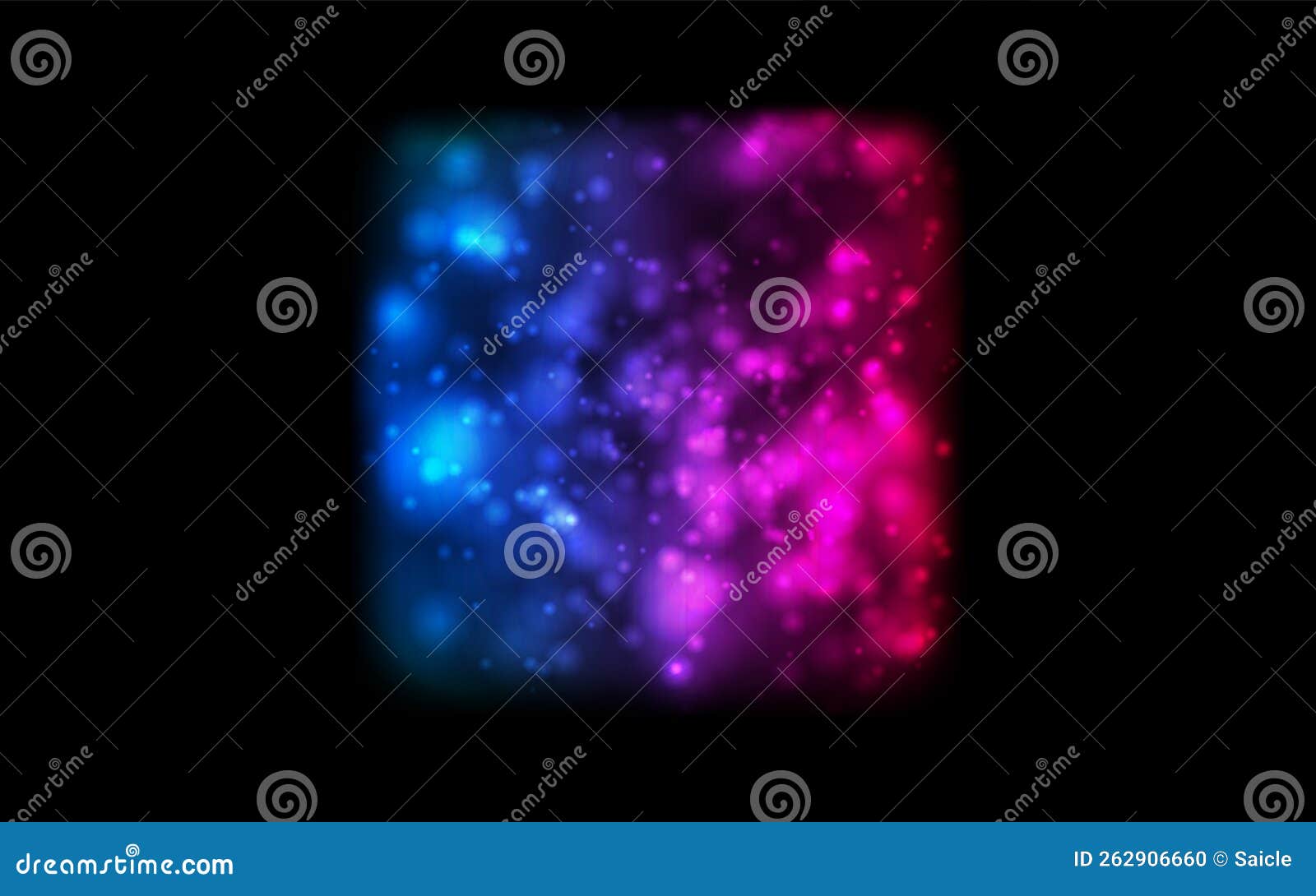 Blue and Ultraviolet Square, Glowing Bokeh Lights Abstract Background ...