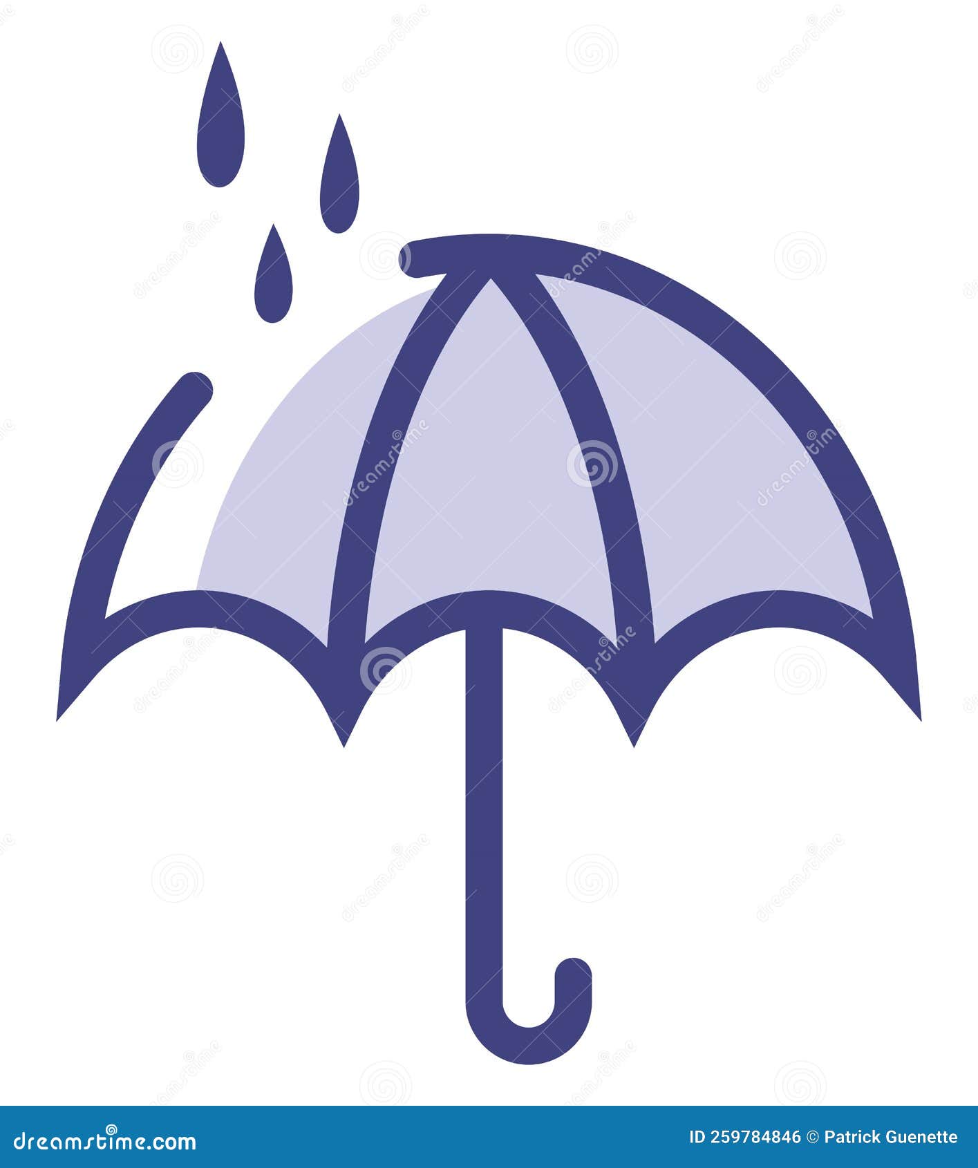 Blue umbrella, icon stock vector. Illustration of outdoor - 259784846