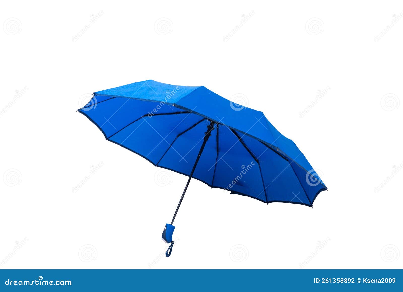 Blue umbrella isolated stock photo. Image of outdoor - 261358892