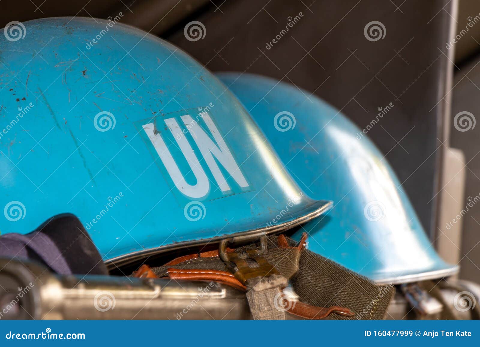 Blue UN helmet stock image. Image of equipment, deployment - 160477999