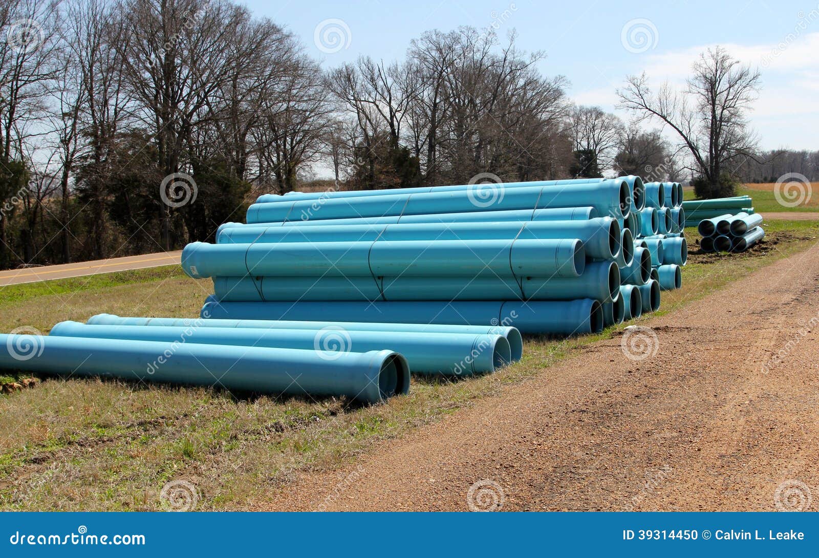 Blue Underground Plastic Construction Tubes Stock Photo - Image of ...