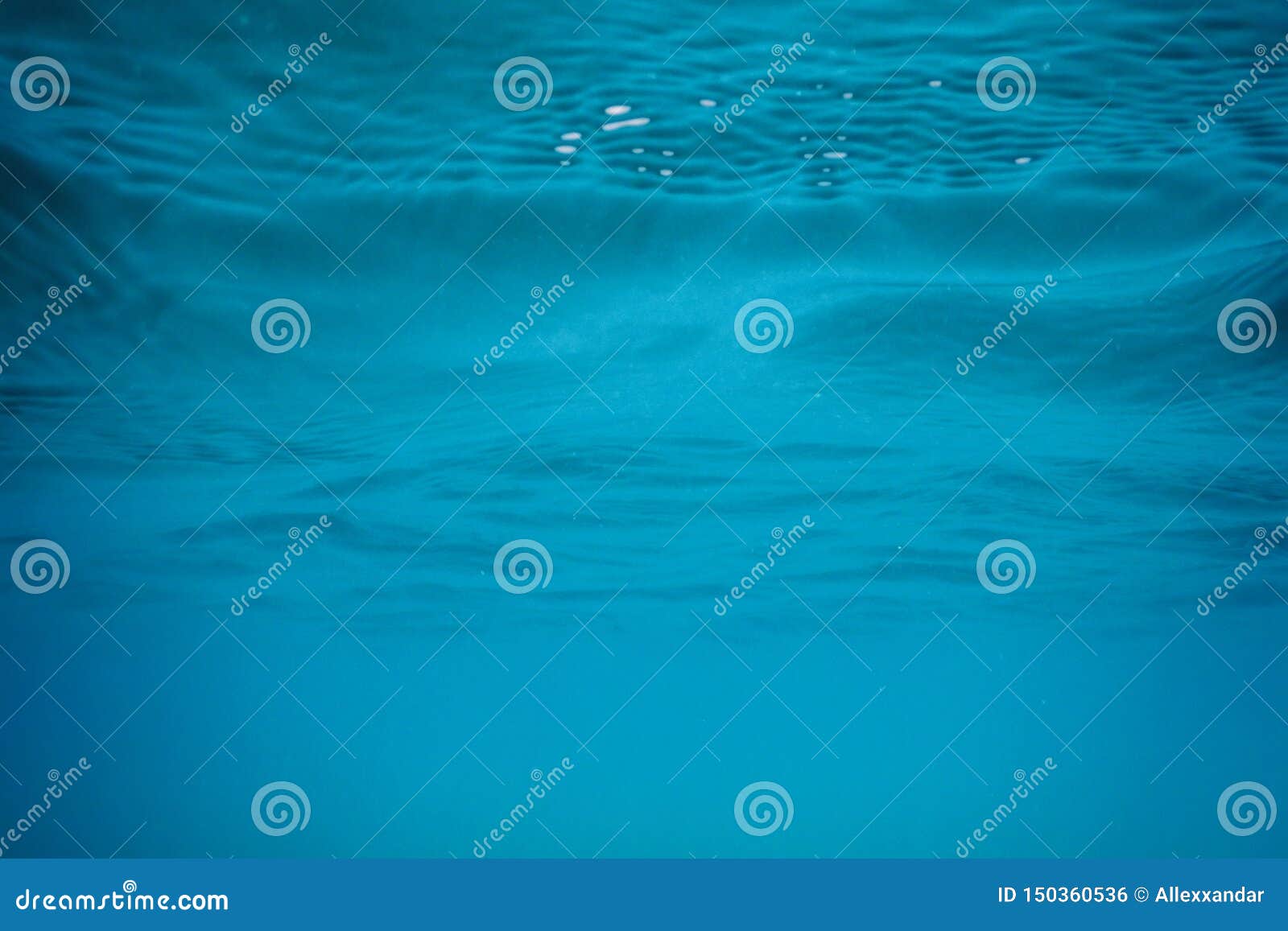 Blue Underwater Surface and Ripples, Underwater Sun Rays Background ...