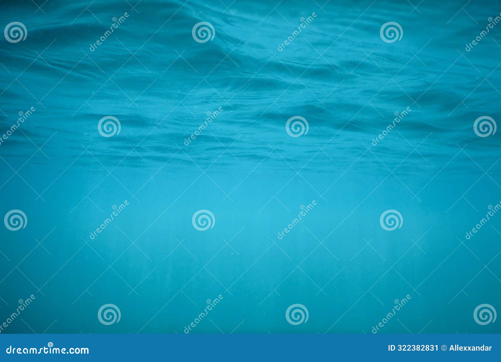 Blue Underwater Surface and Ripples, Underwater Sun Rays Stock Image ...