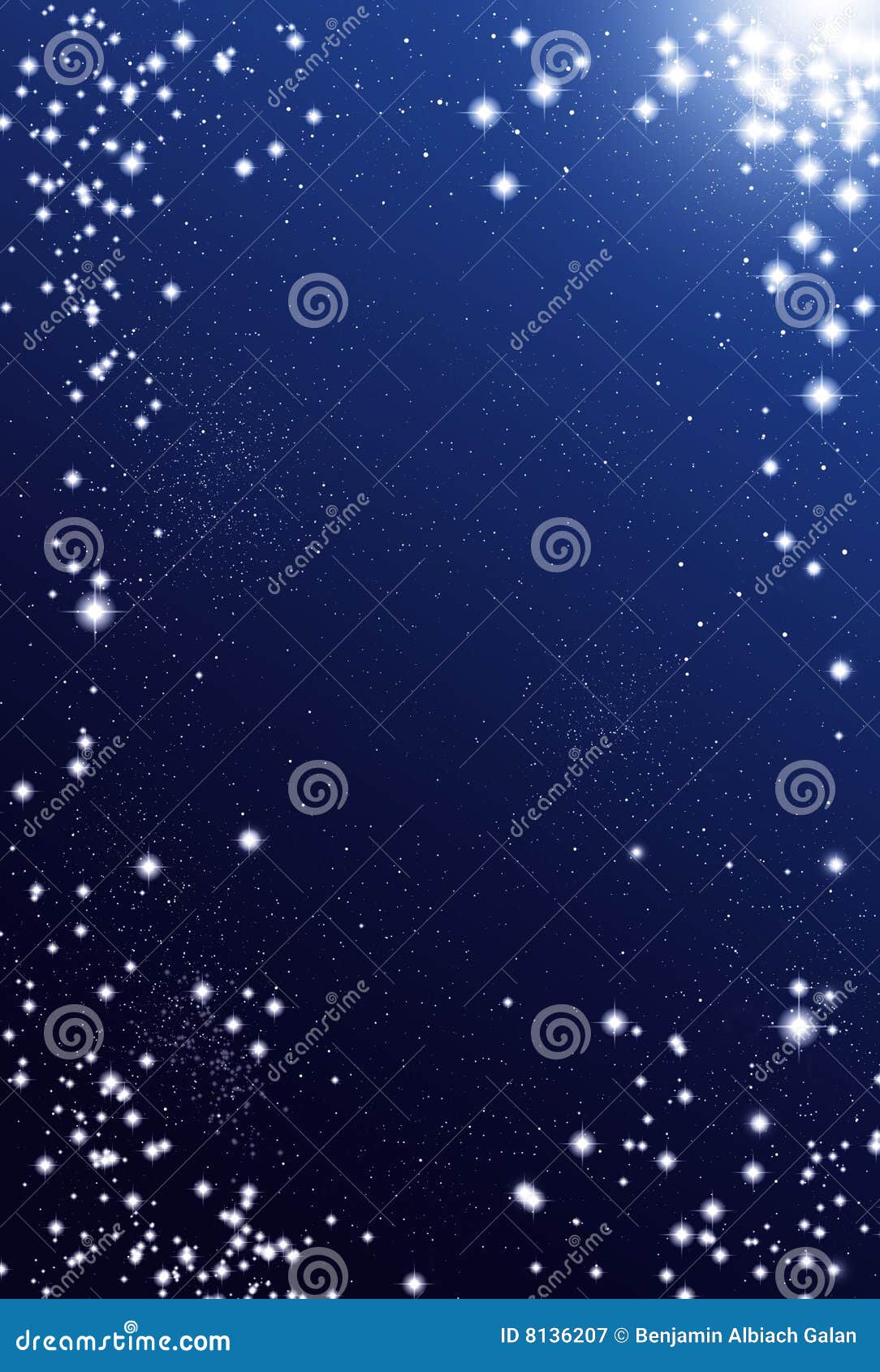 Blue universe vertical stock illustration. Illustration of bottom - 8136207
