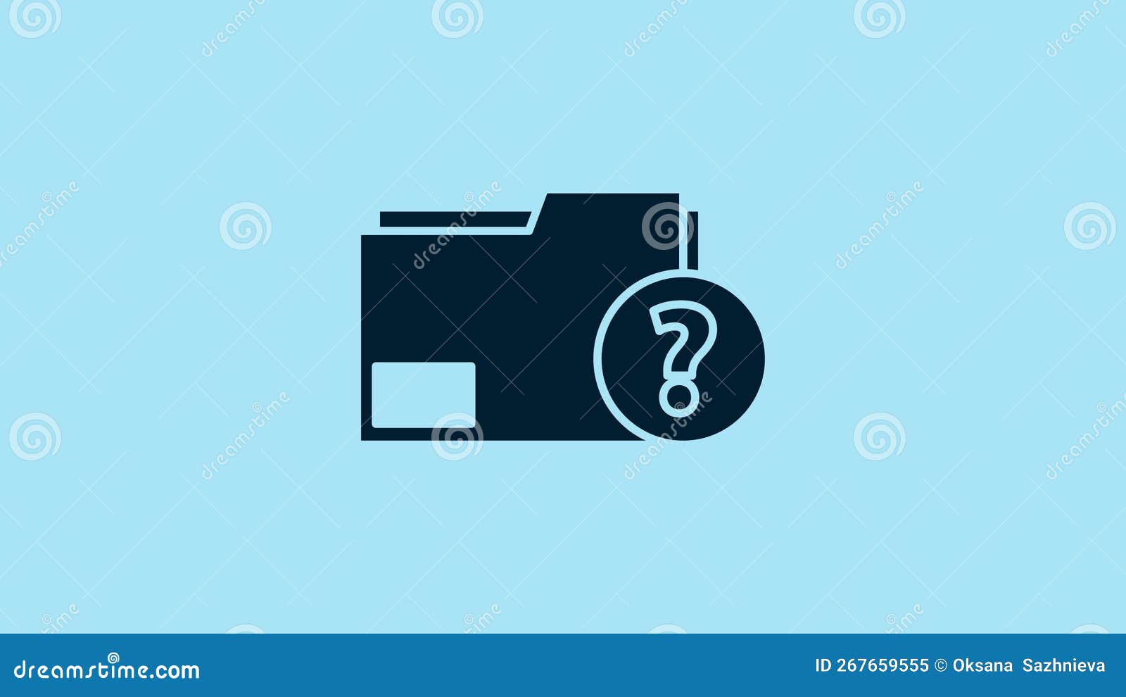 Blue Unknown Document Folder Icon Isolated on Blue Background. File ...