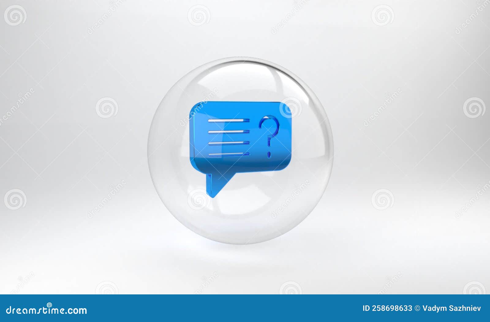 Blue Unknown Search Icon Isolated on Grey Background. Magnifying Glass ...