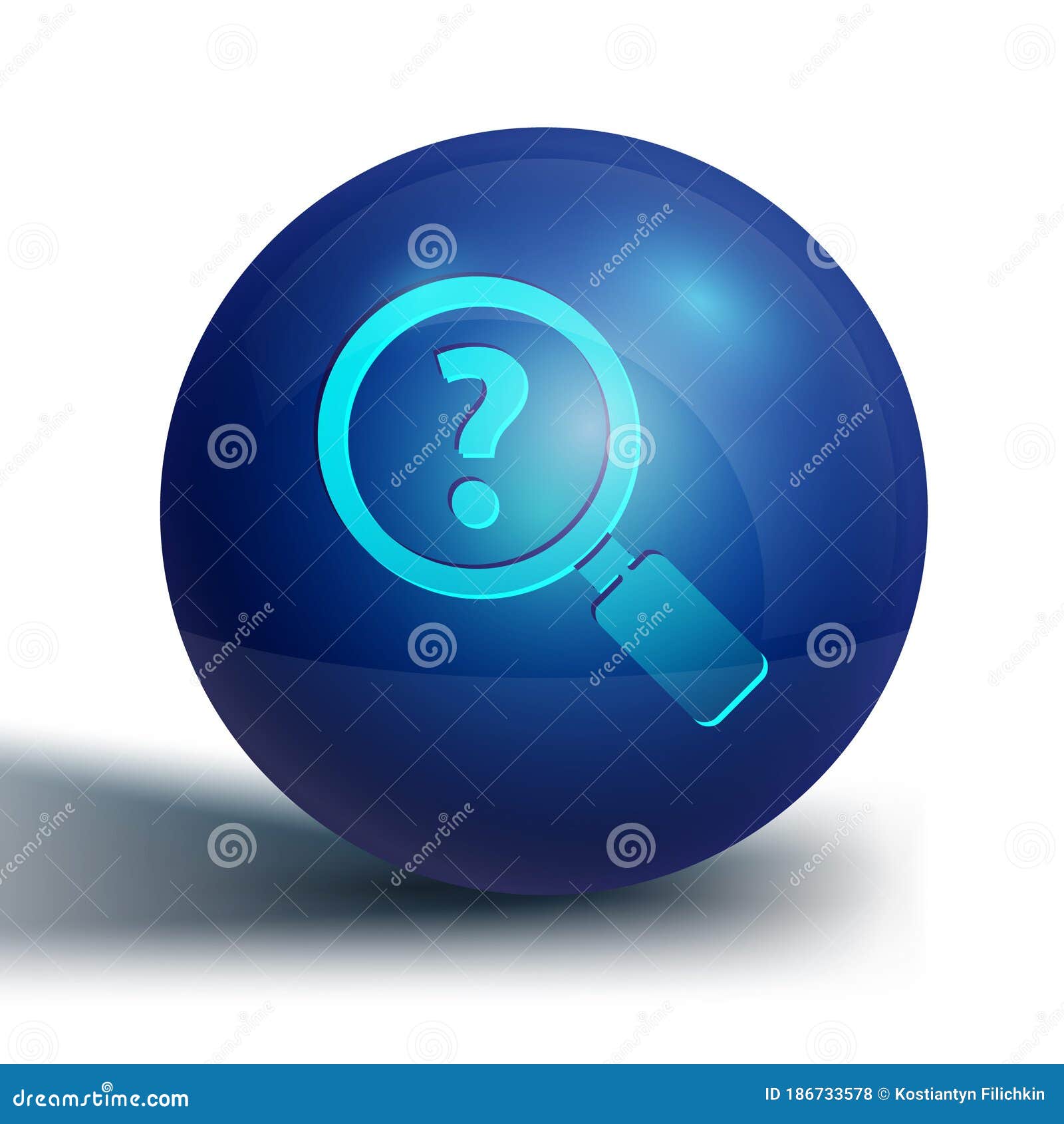 Search Button Icon Blue