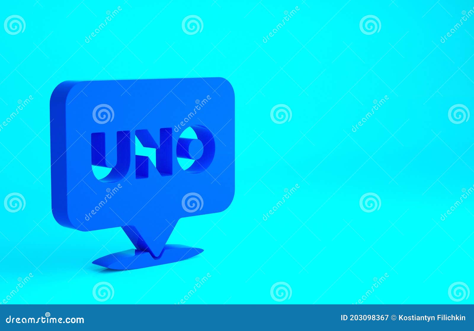 Blue Uno Card Game Icon Isolated on Blue Background. Minimalism Concept ...
