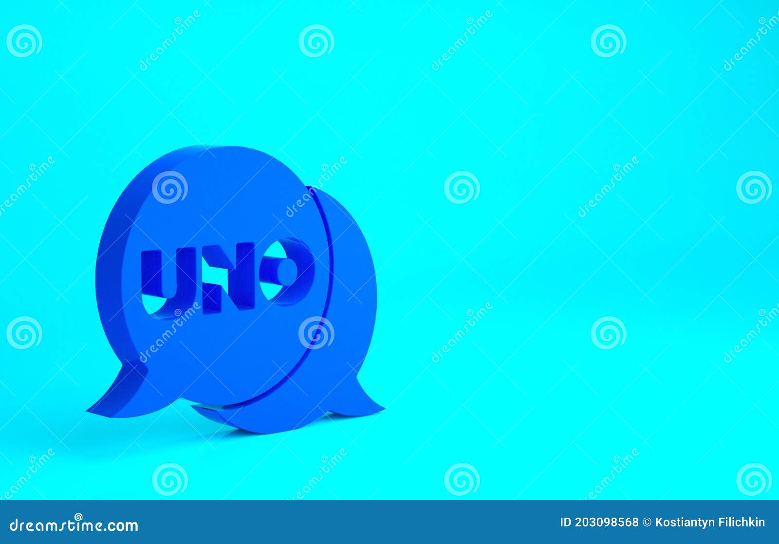 Blue Uno Card Game Icon Isolated on Blue Background. Minimalism Concept ...