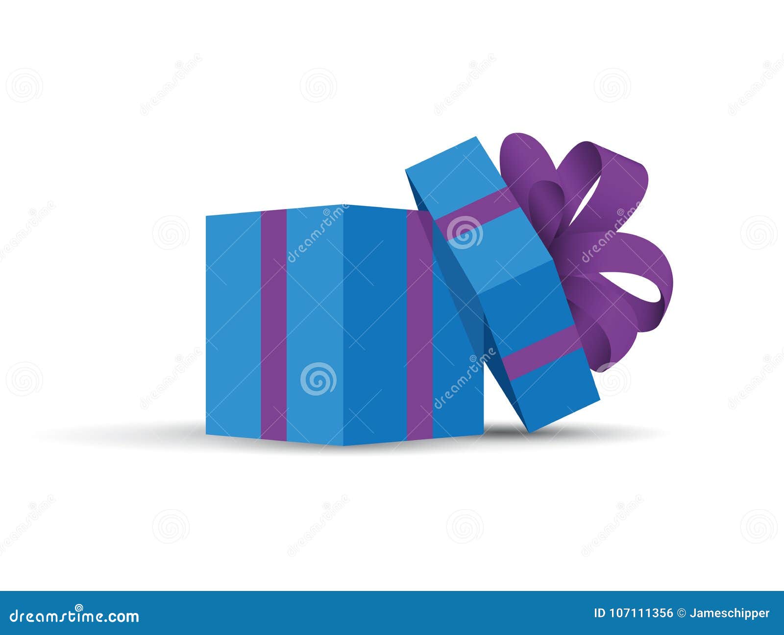 Blue wrapped present stock vector. Illustration of color - 107111356