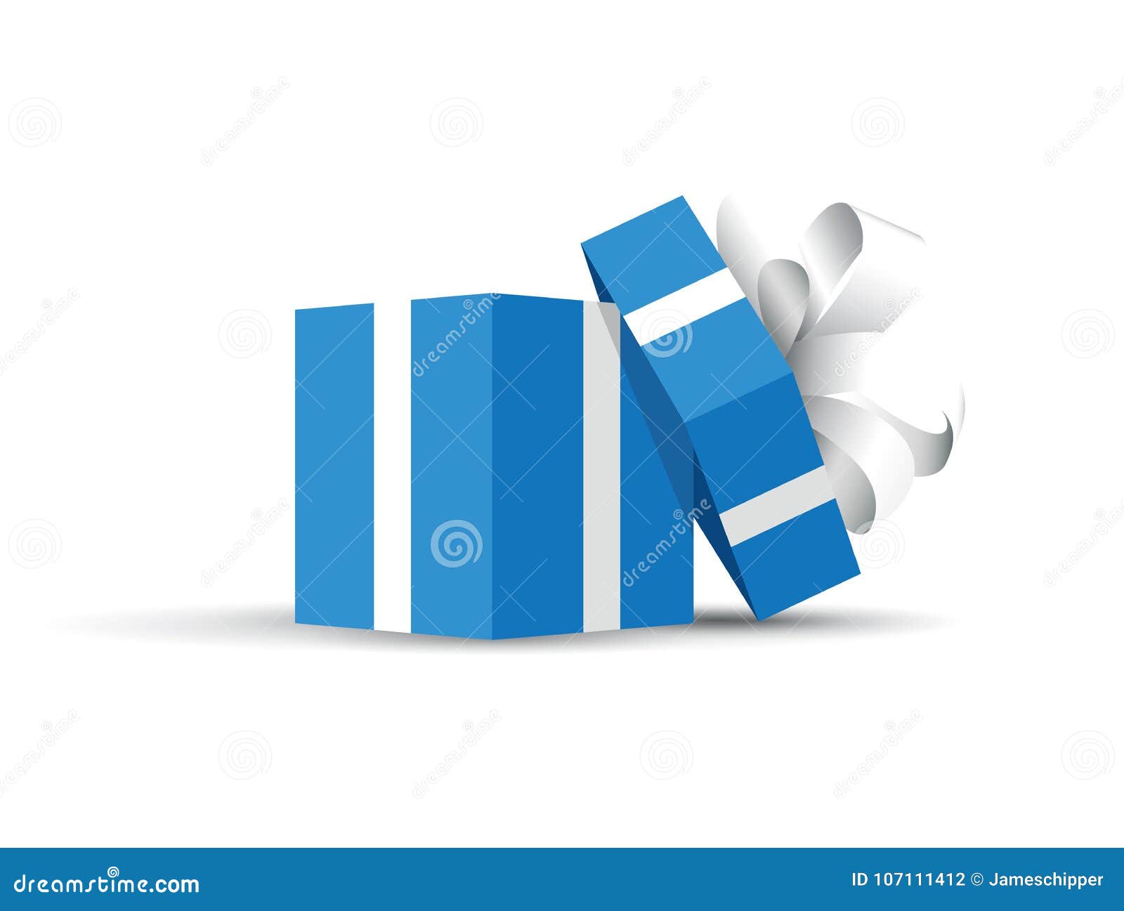 Blue wrapped present stock vector. Illustration of decor - 107111412