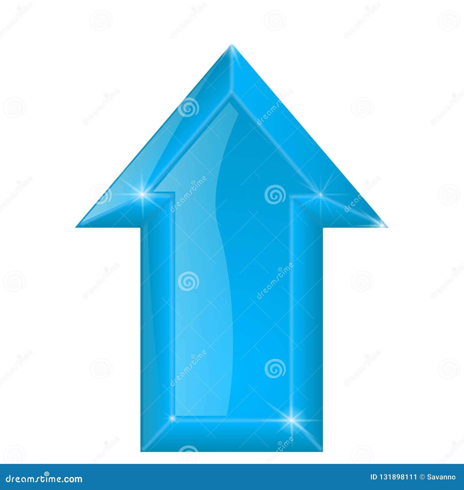 Blue UP arrow stock vector. Illustration of blue, vector - 131898111