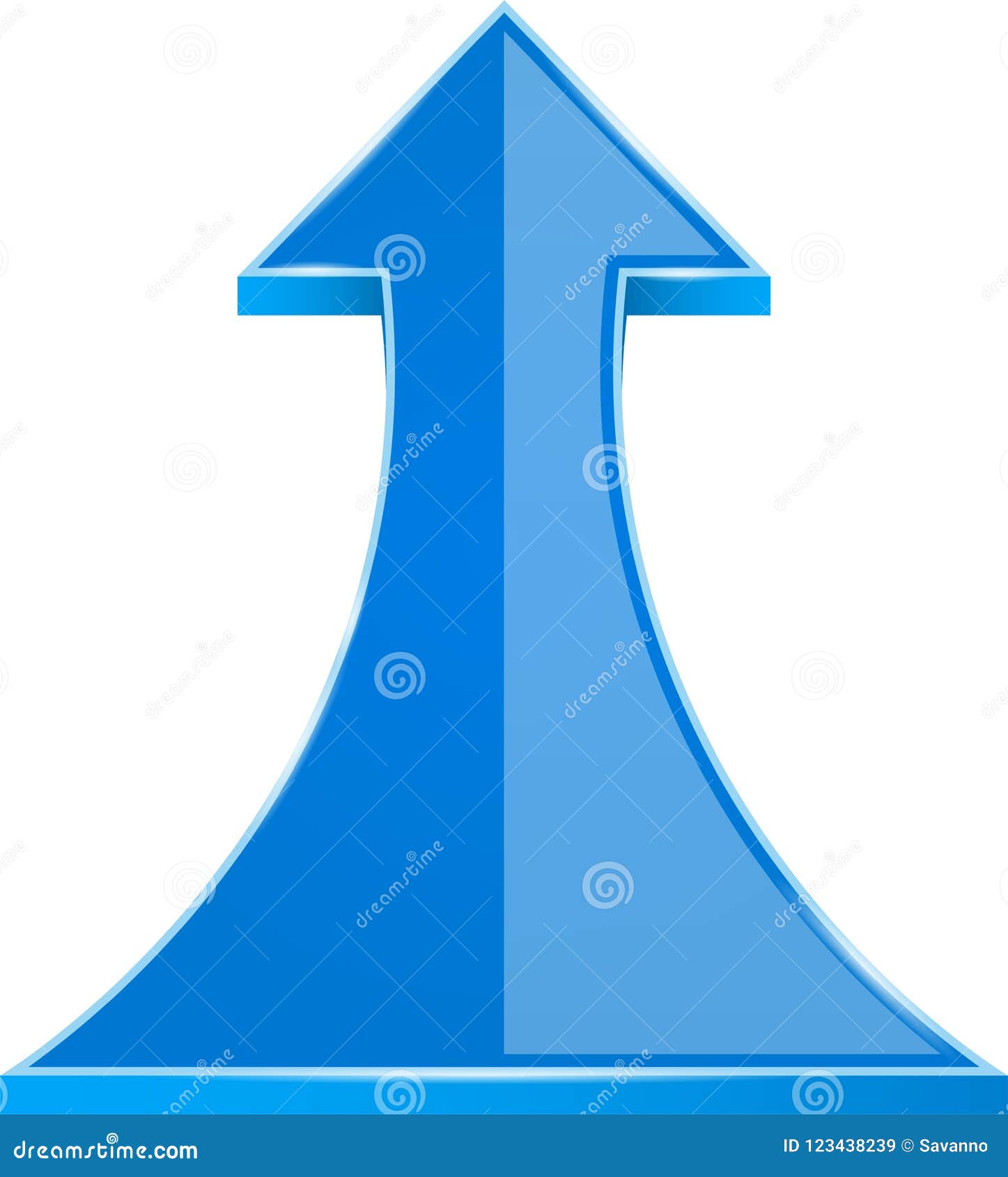 Blue UP arrow stock vector. Illustration of glossy, shape - 123438239