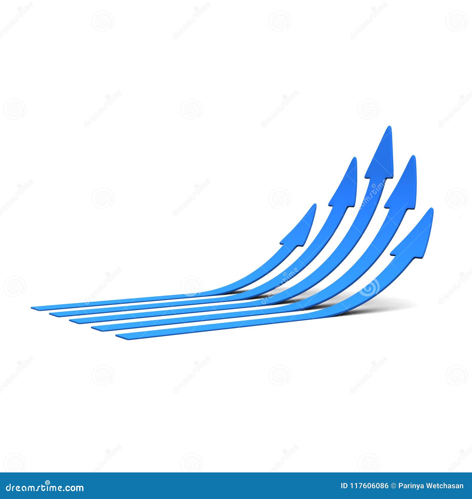 Blue Up Arrows. 3d Rendering Stock Illustration - Illustration of ...