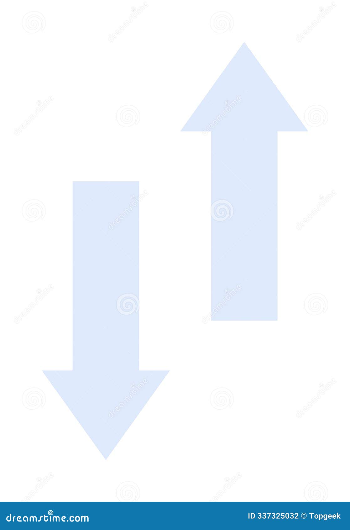 Blue Up and Down Arrows Indicating Directional Movement Stock ...